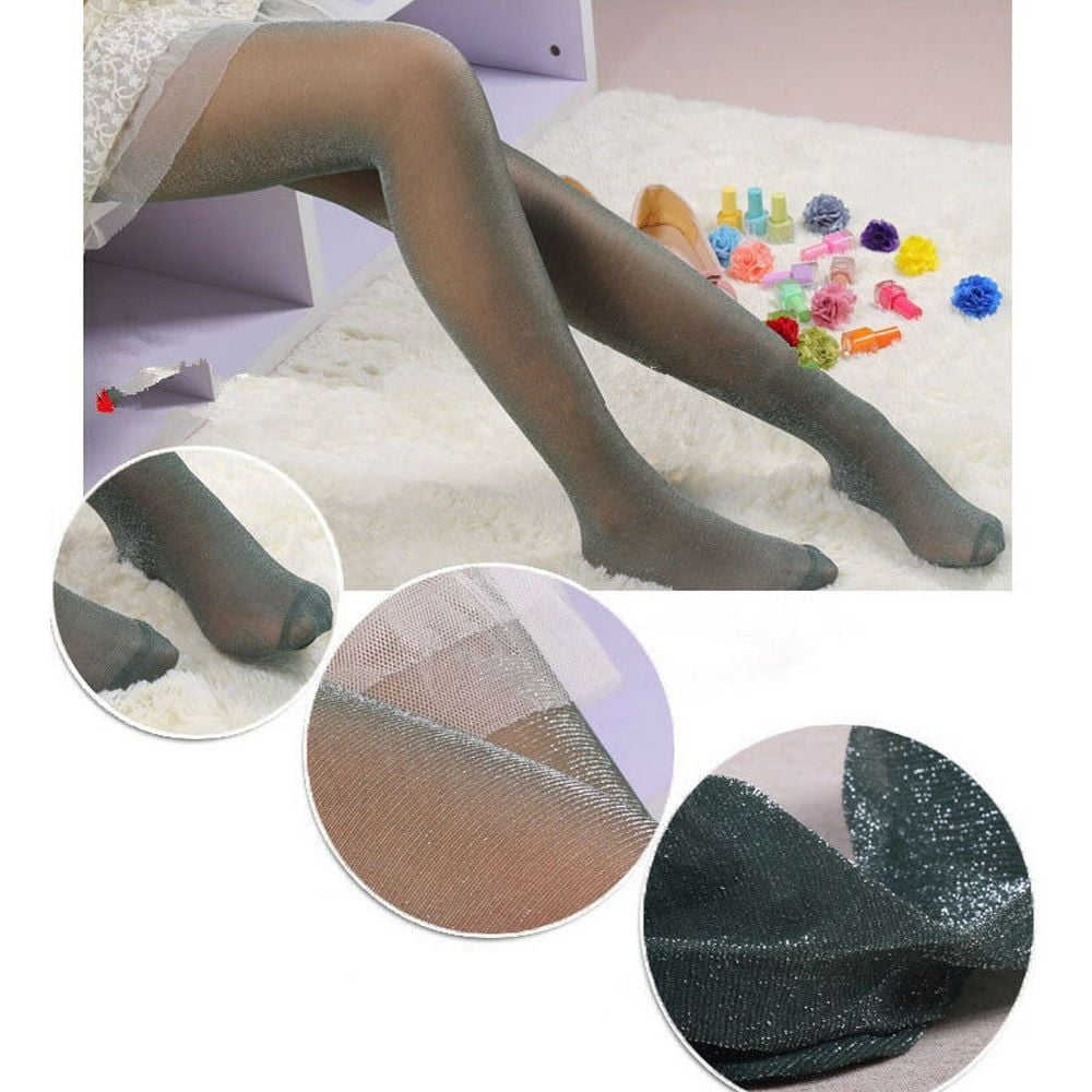 Fashion Silver Sparkle Anti Hook Stockings Glitter Shiny Tights