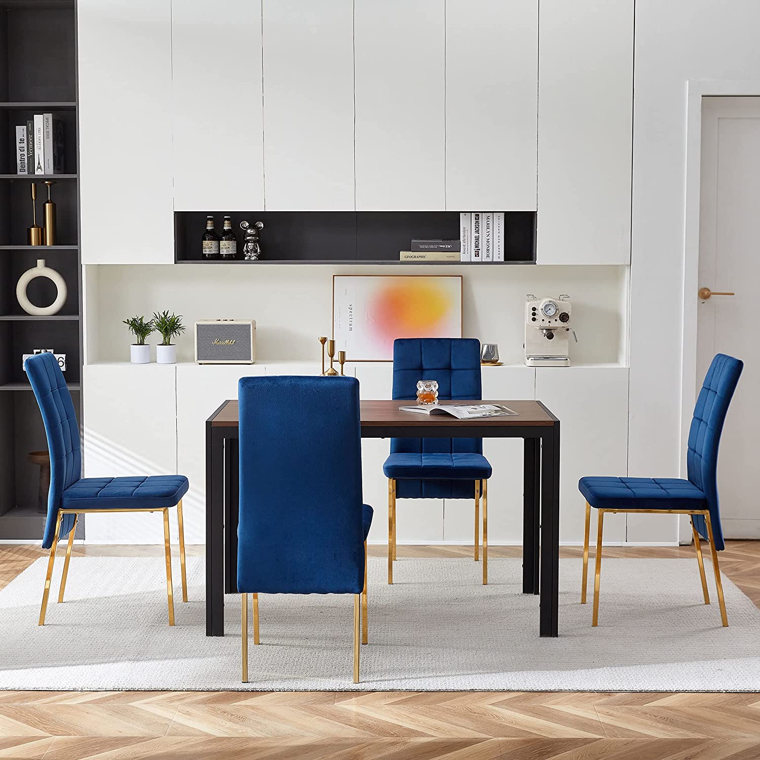 Hamburg Contemporary Contemporary MDF/Metal Dining Table - Walmart.com