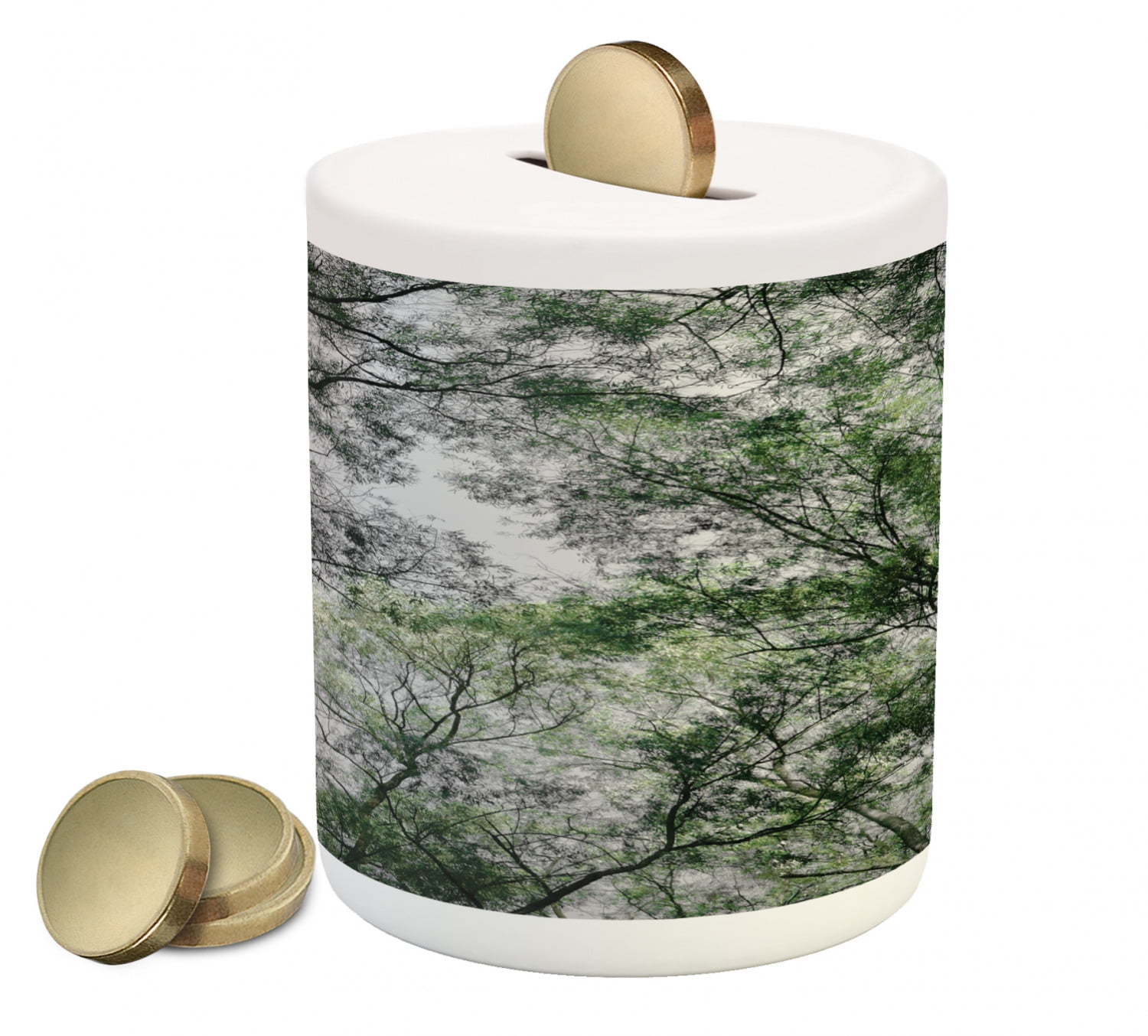 Nature Piggy Bank, Tree Branch in Spring Season Jungle Growth Nature ...