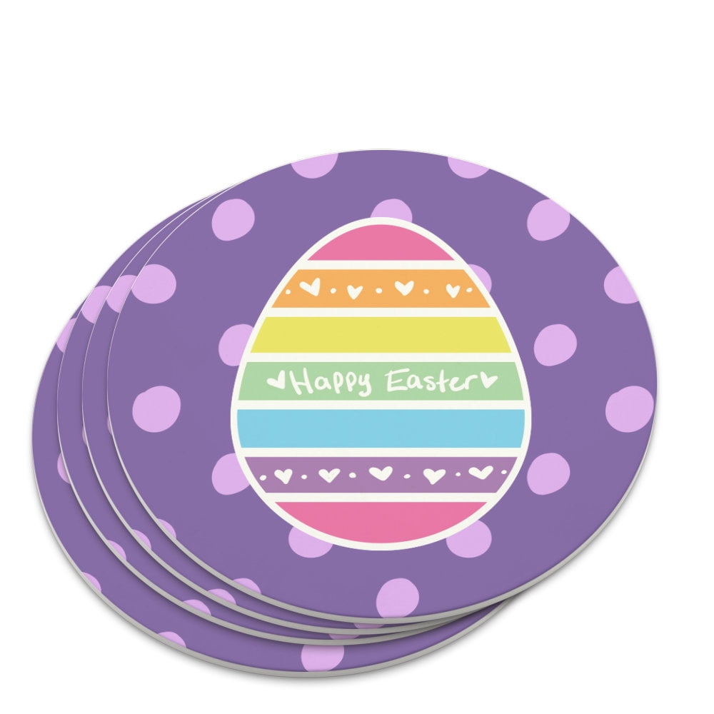 Cute Rainbow Happy Easter Egg Novelty Coaster Set - Walmart.com
