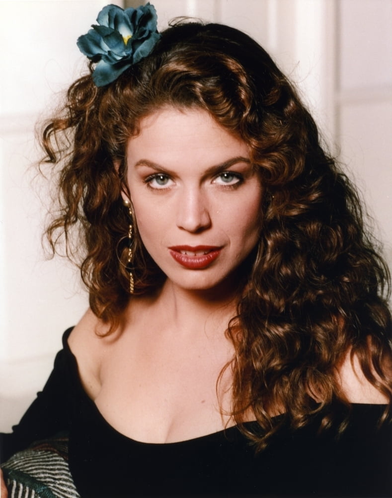 Megan Gallagher in an Off Shoulder Top with Flower on Head Photo Print ...