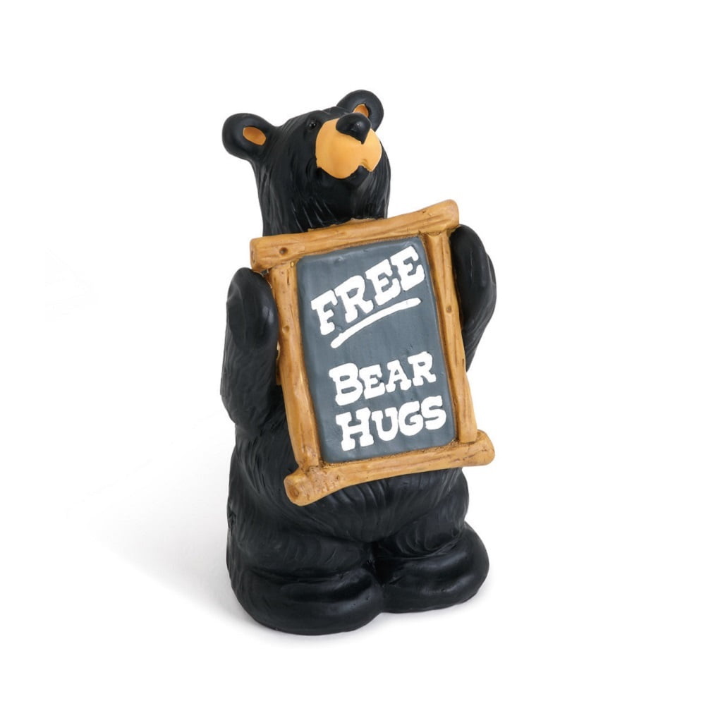 Bearfoots Free Bear Hugs Black Bear Holding Sign Figurine 3005080225 ...