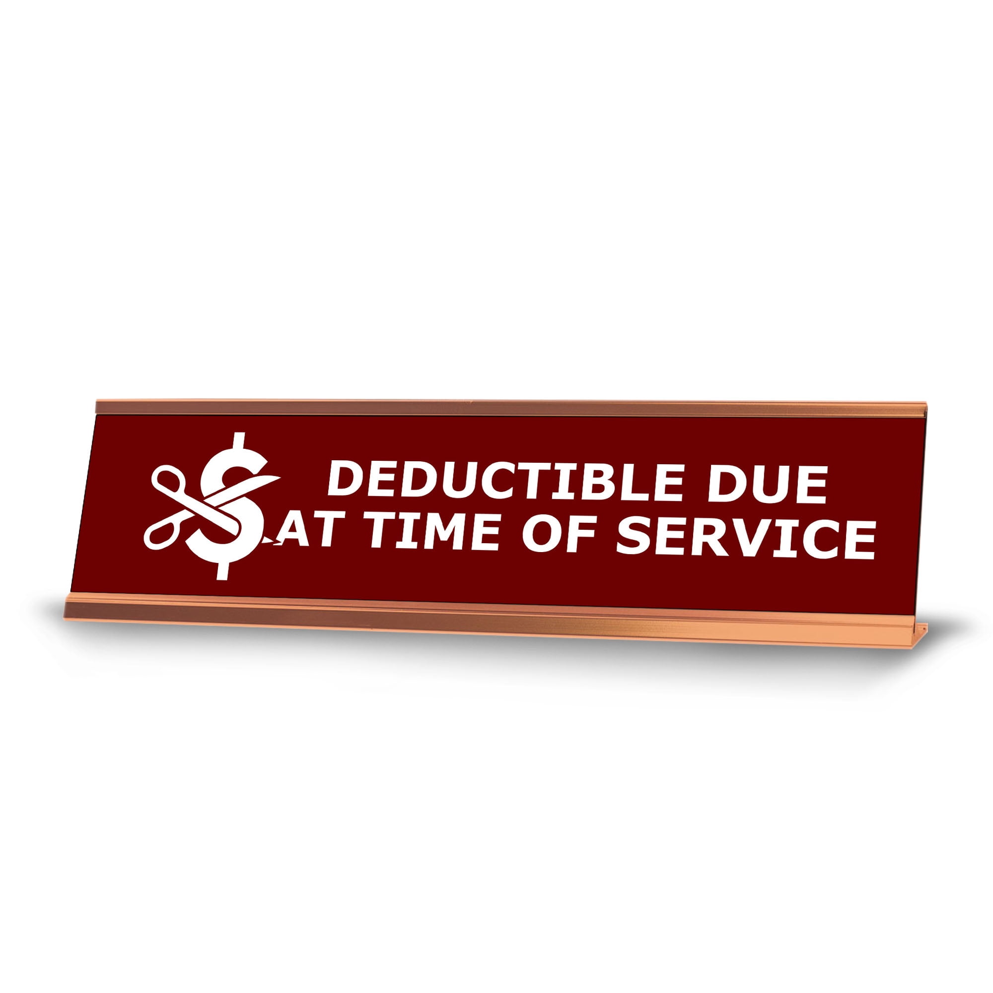 Deductible Due At Time Of Service, Redwine Gold Frame, Desk Sign (2x8 ...