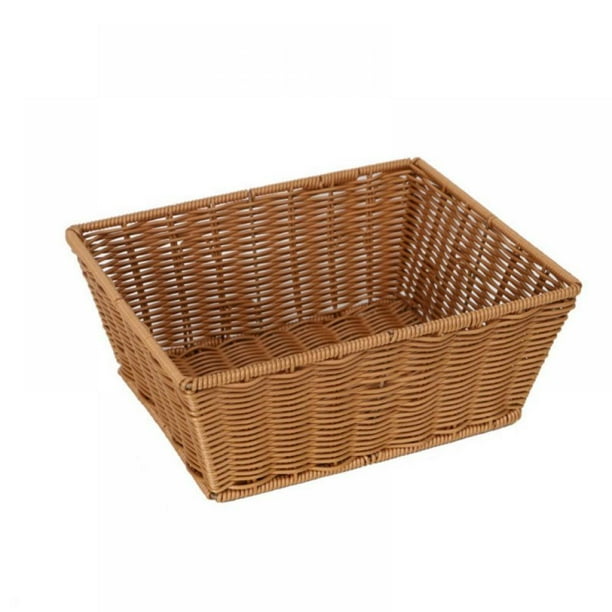 Imitation Rattan Poly-Wicker Bread Basket, Fruit And Vegetable Storage ...