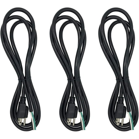 (3 Pack) USA 3 Pin Plug Computer Standard AC Power Cord with Pig Tails ...