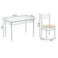 SamyoHome Glass Dining Table Set with 4 Chairs, 5 Pieces Set Metal ... SamyoHome Glass Dining Table Set with 4 Chairs, 5 Pieces Set Metal ...