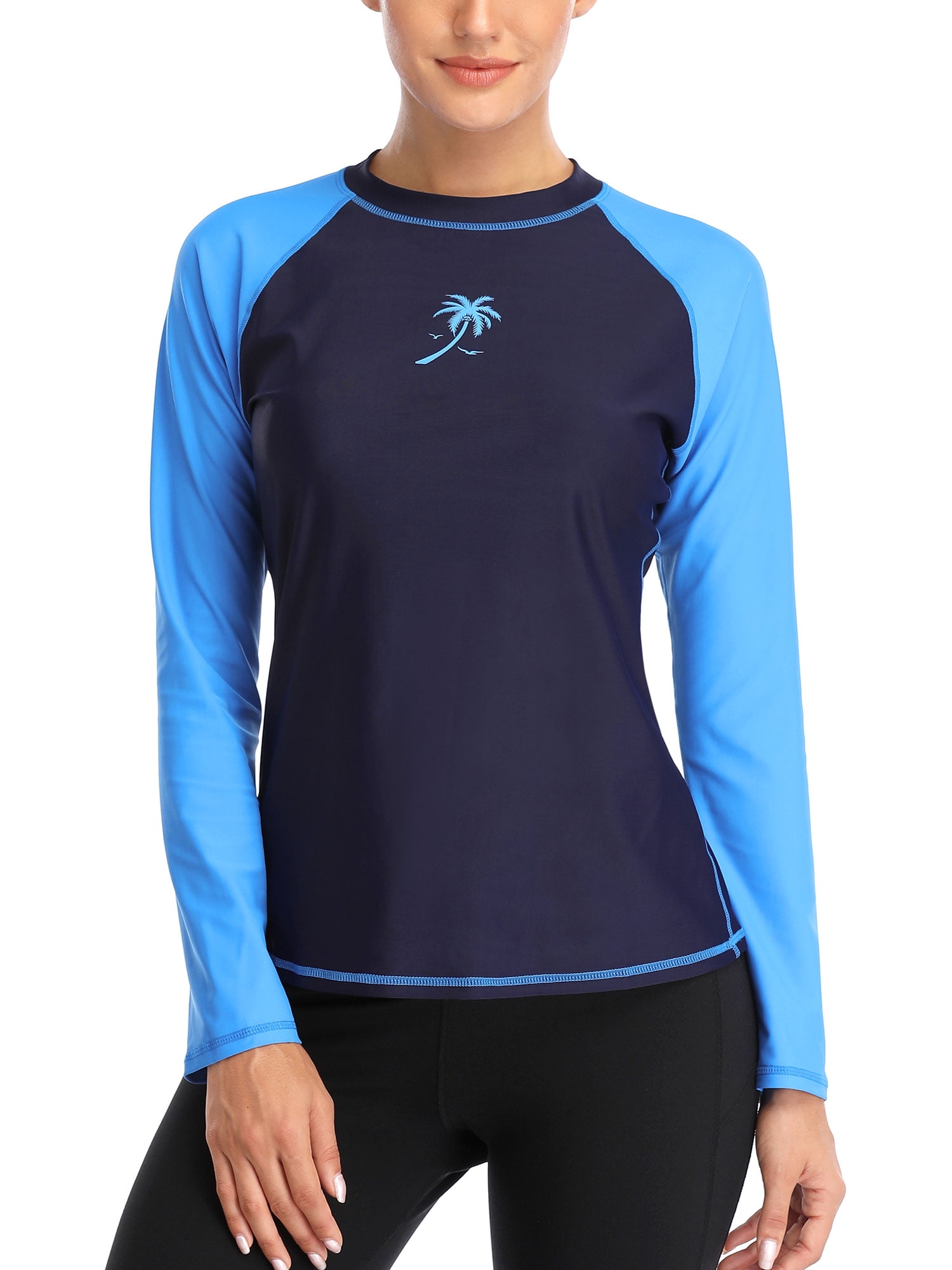 Charmo Womens Long Sleeve Rashguard UPF 50+ Swimwear Rash Guard Swim ...