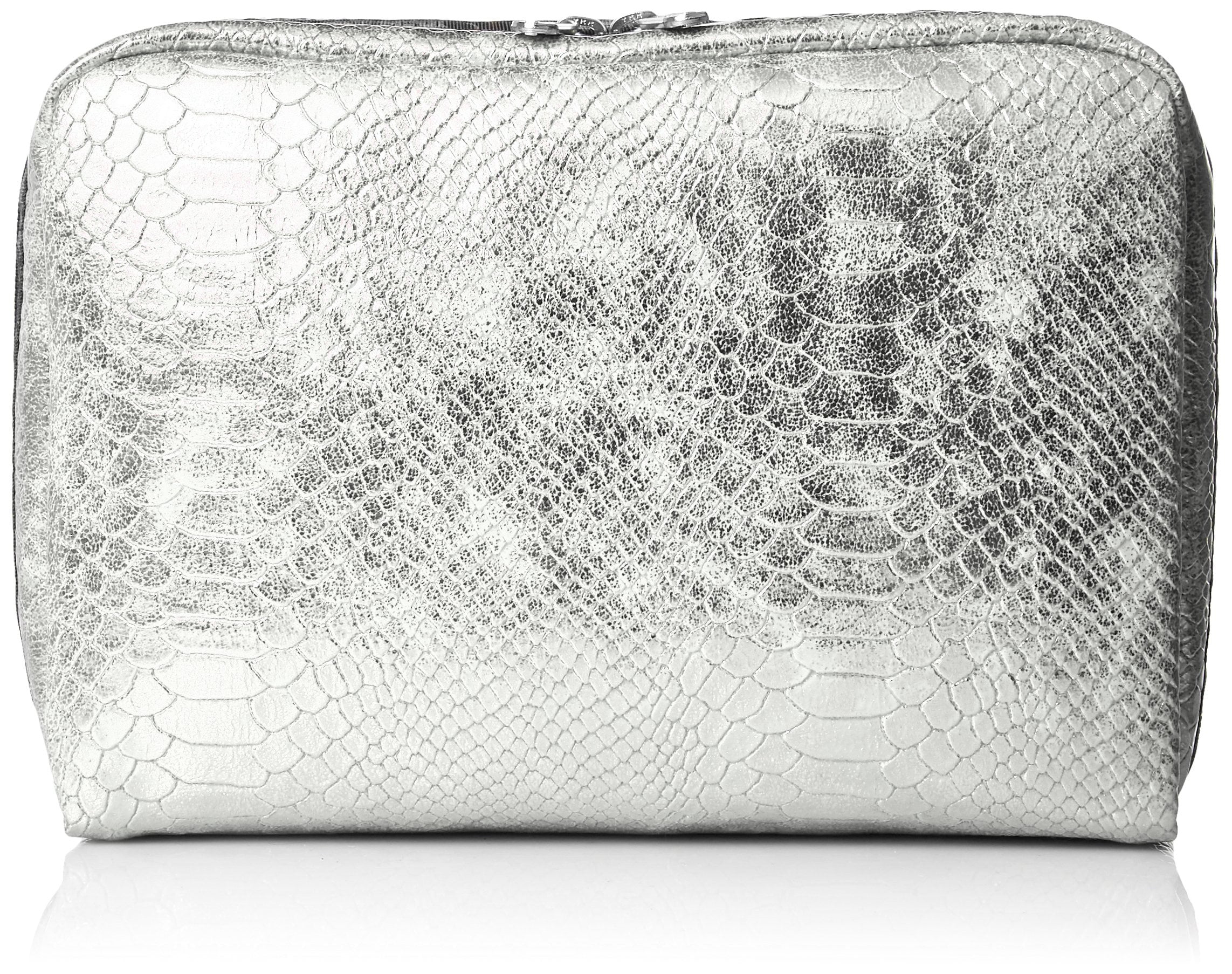 LeSportsac Classic Extra Large Rectangular Cosmetic Case (Silver Snake ...