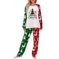 AIGUR Family Matching Christmas Pajamas Christmas Tree Letter Print ...