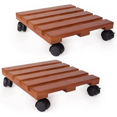 12 Inch Plant Caddy Heavy Duty Plant Pot with 4 Rolling Wheels(2 ...