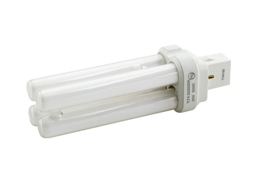 TCP 20W 2 Pin Bright White Quad Double Twin Tube CFL Bulb (5 Pack ...