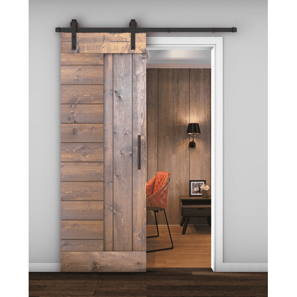 Essencaliy 30in x84in Solid Wood Barn Door, Made-in-USA Farmhouse ...