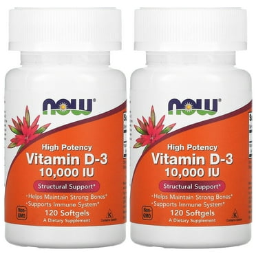 NOW Supplements, Vitamin D-3 2,000 IU, High Potency, Structural Support*, 240 Softgels - Walmart.com