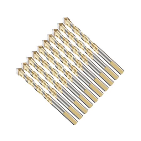 10 Pieces HSS Straight Shank Coated Triangle Twist Spiral Opener Drill ...