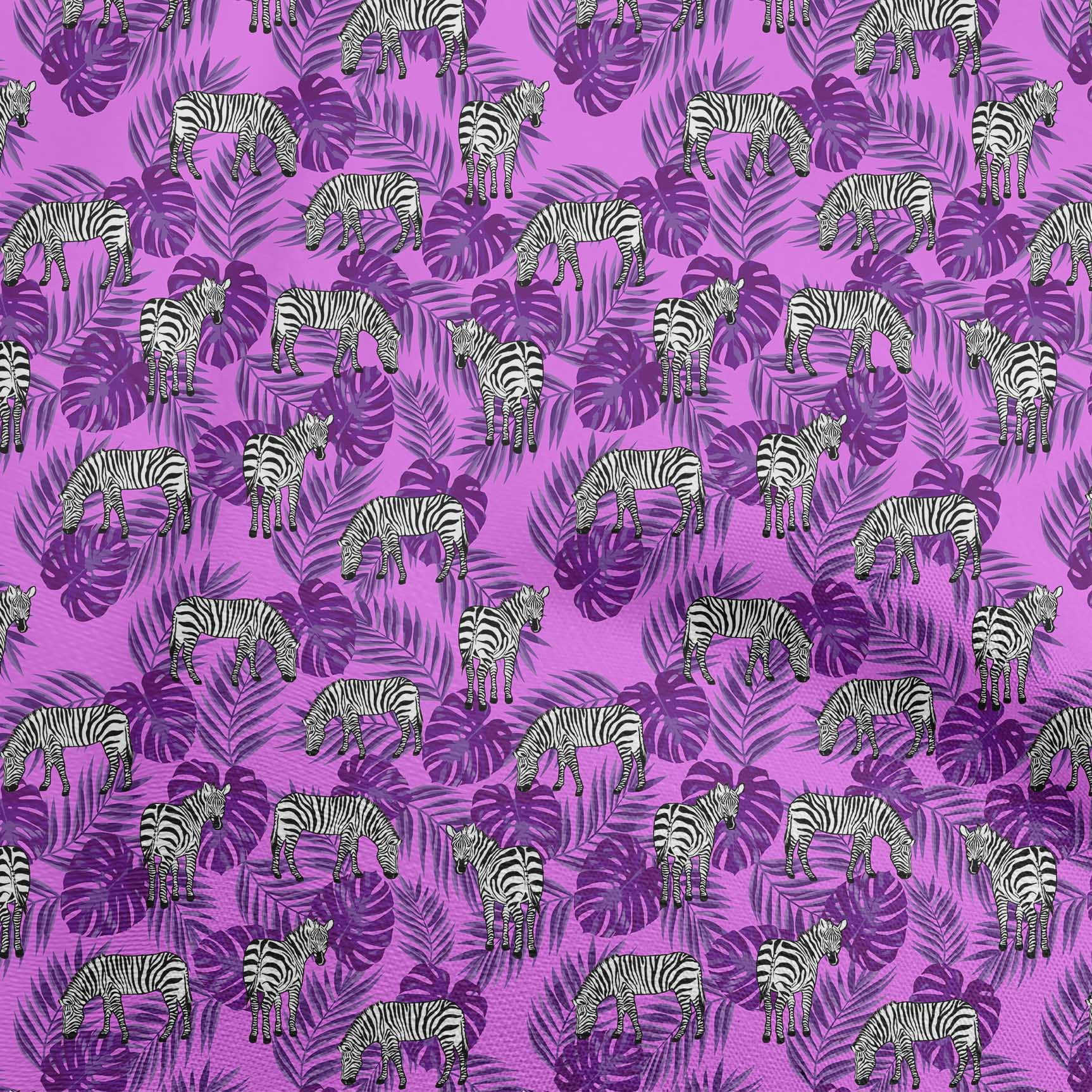 oneOone Silk Tabby Purple Fabric Tropical Sewing Material Print Fabric ...