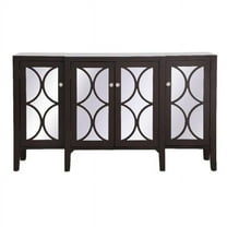 60 in. Mirrored Credenza in Dark Walnut - Walmart.com