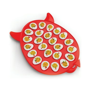 Cold Deviled Egg Tray-Chilled Platter with Ice Compartment-Egg, Fruit ...
