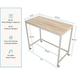 Joy Large 47" Tall Mobile Workstation Table with Metal Top and Wheels ...