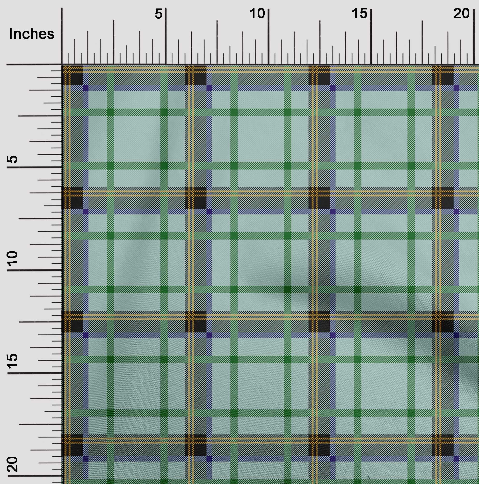 oneOone Organic Cotton Voile Fabric Tartan Check Print Fabric By The ...