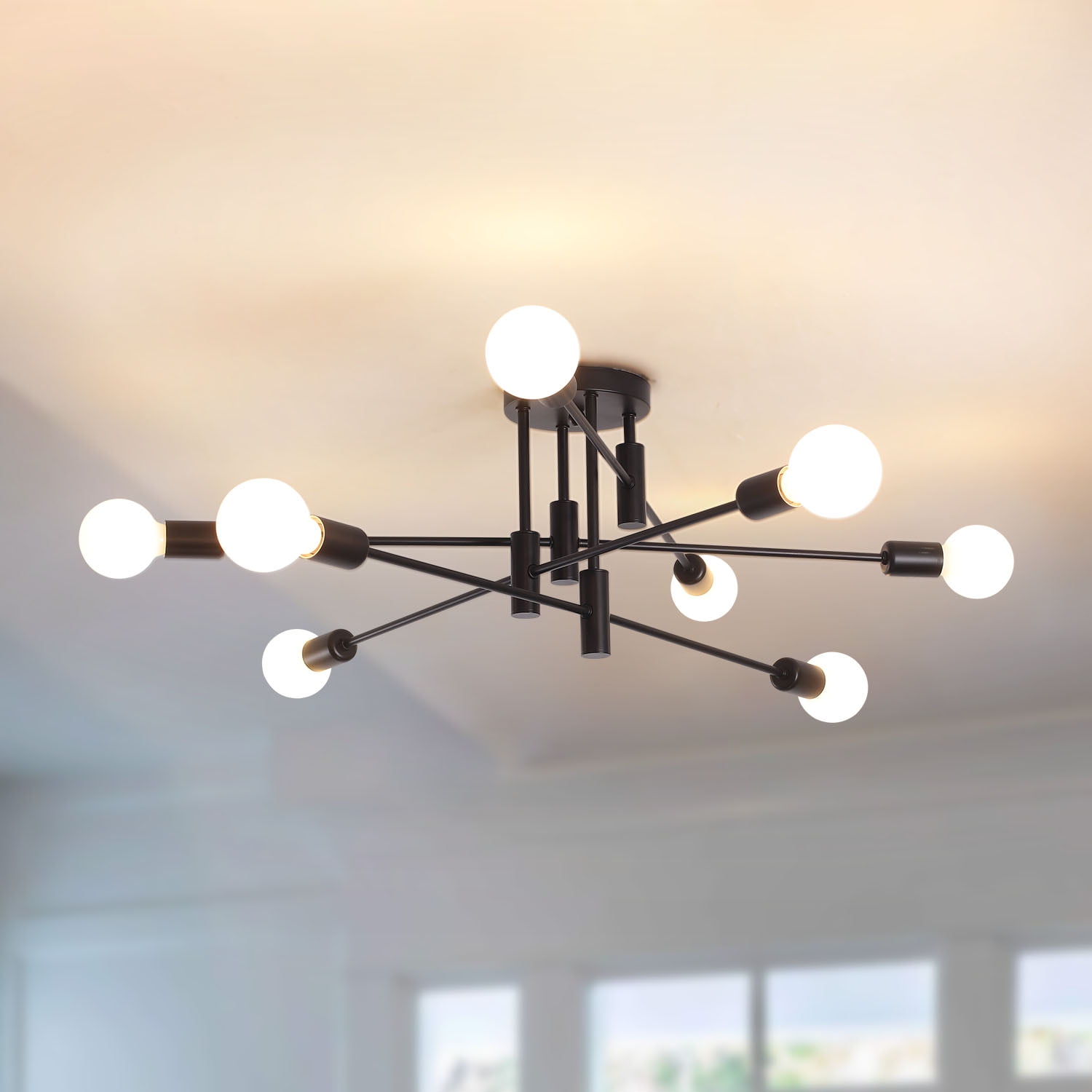 Garwarm Mid Century Sputnik Chandelier Modern Adjustable Ceiling ...