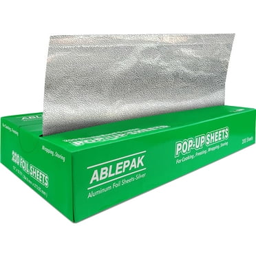 Katbite Pre-Cut Aluminum Foil Sheets, 200 Disposable Pop-Up Foil Wraps ...