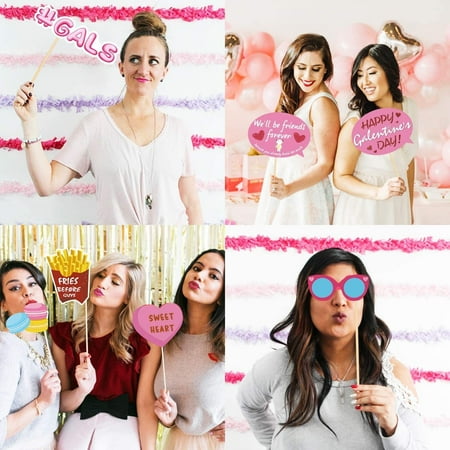 30PCS Galentine's Day Photo Booth Props Valentine's Ideas Supplies Be ...