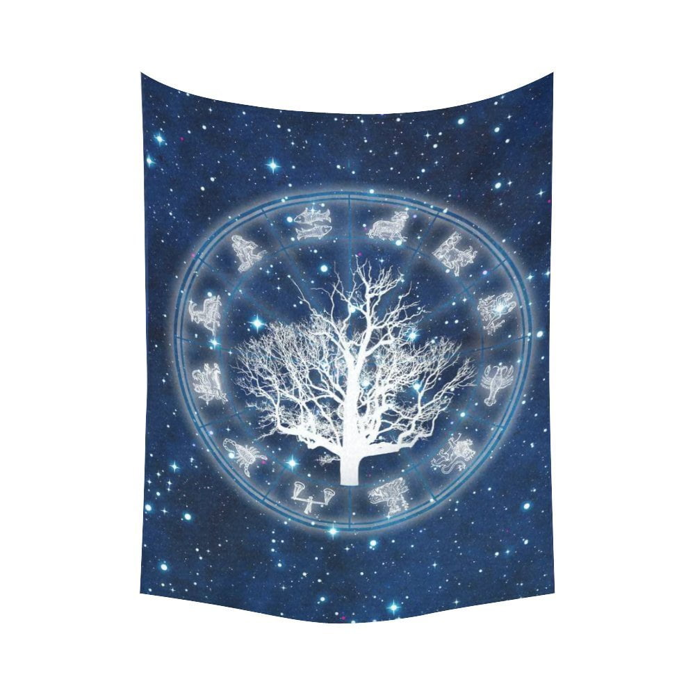 PHFZK Tree of Life Wall Art Home Decor, Astrology Chart with All Zodiac ...