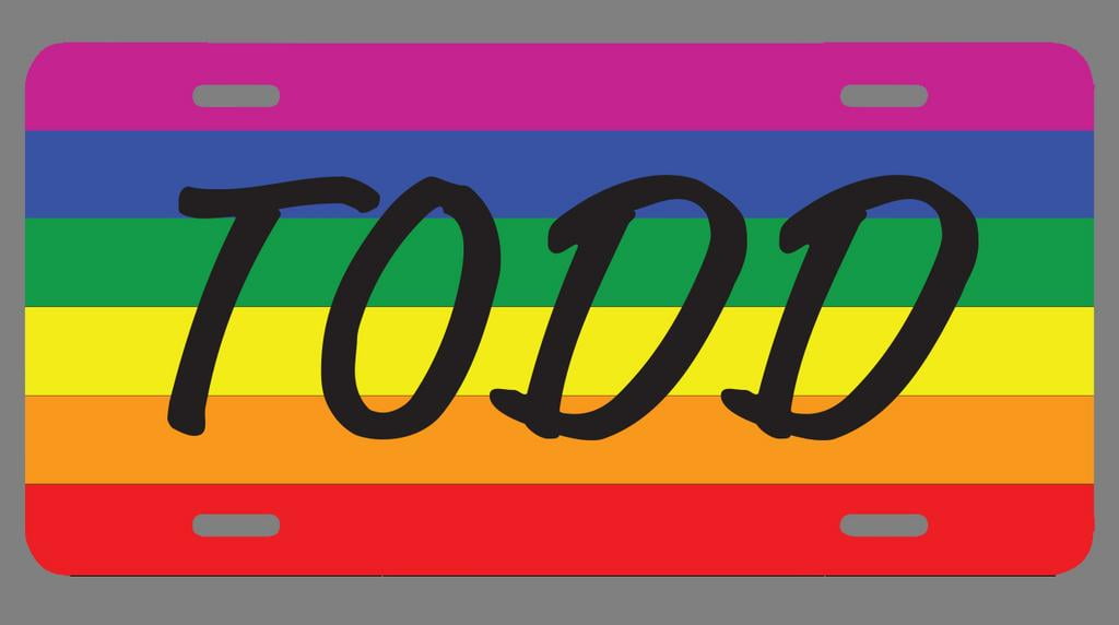 Todd Name Pride Flag Style License Plate Tag Vanity Novelty Metal | UV ...
