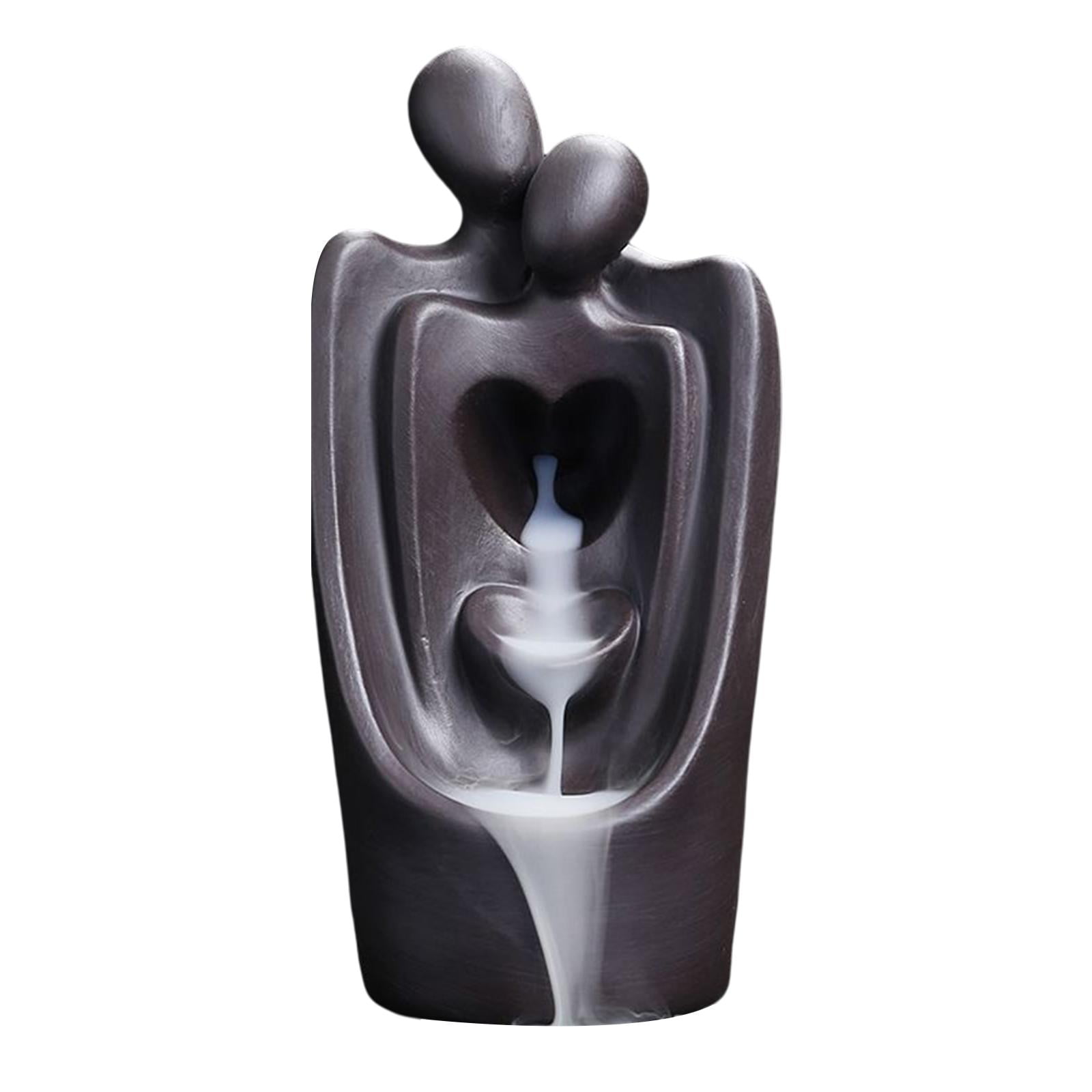 Creative Backflow Burner Waterfall Couple Figurine Holder Censer Living ...