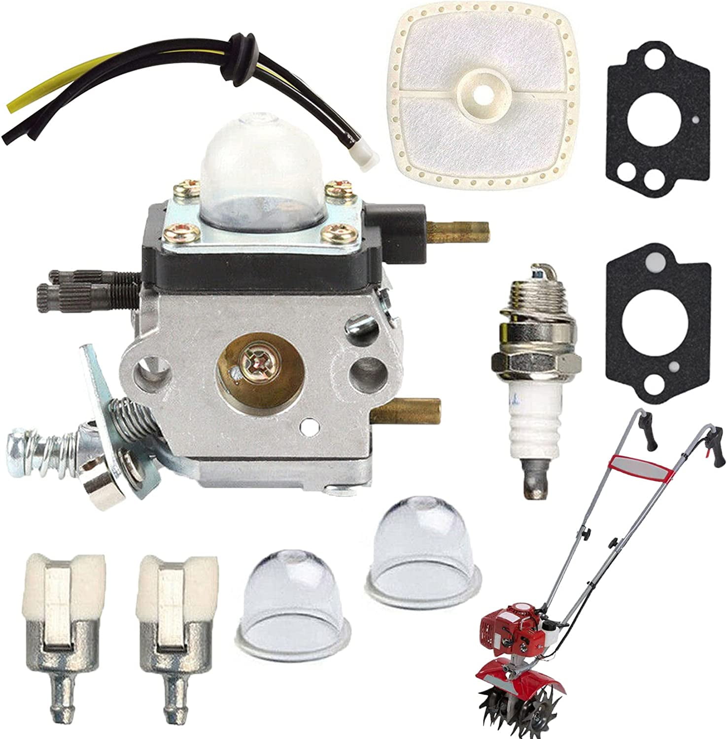 EPOTOOR 7222 Carburetor Replacement for 2 Cycle Mantis Tiller 7222E ...