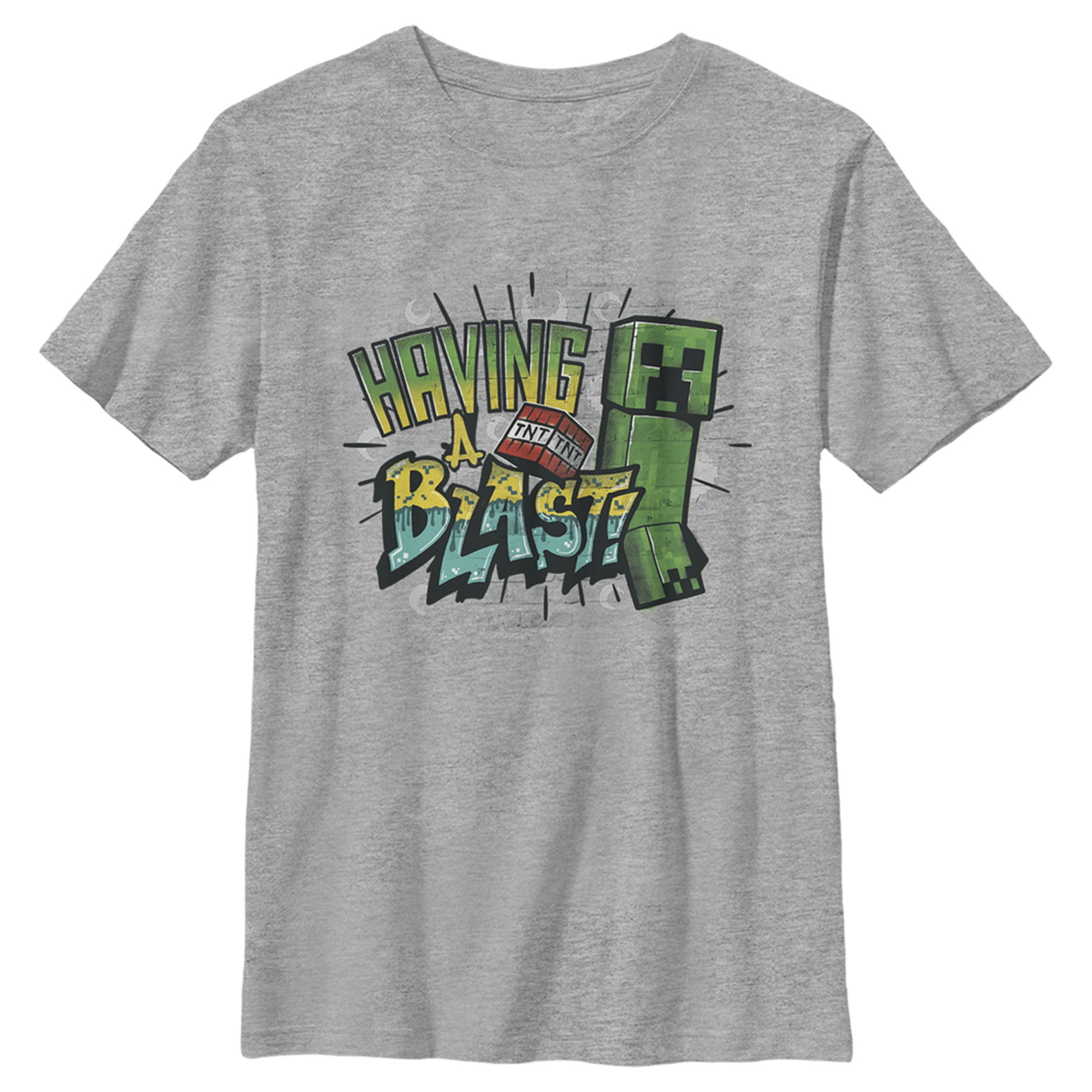 Boy's Minecraft Having a Blast Graphic Tee Athletic Heather Large ...