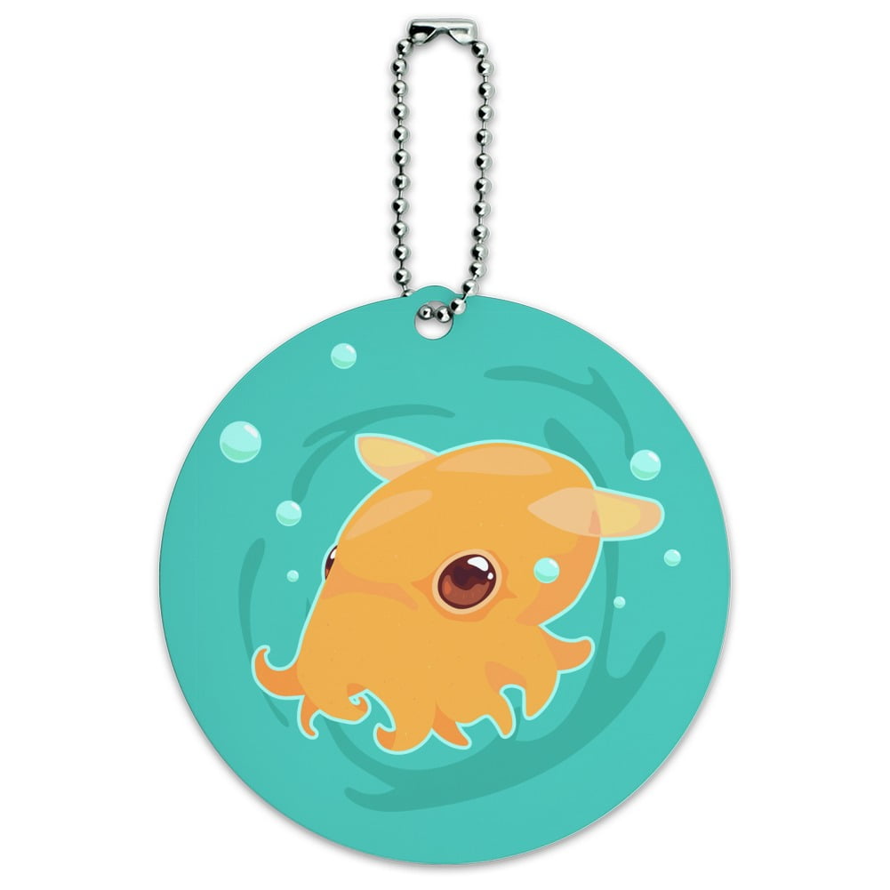 Cute Dumbo Octopus Round Luggage ID Tag Card Suitcase Carry-On ...