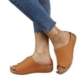 Miluxas Women’s Slides, Comfortable Wedge Platform Casual Walking ...