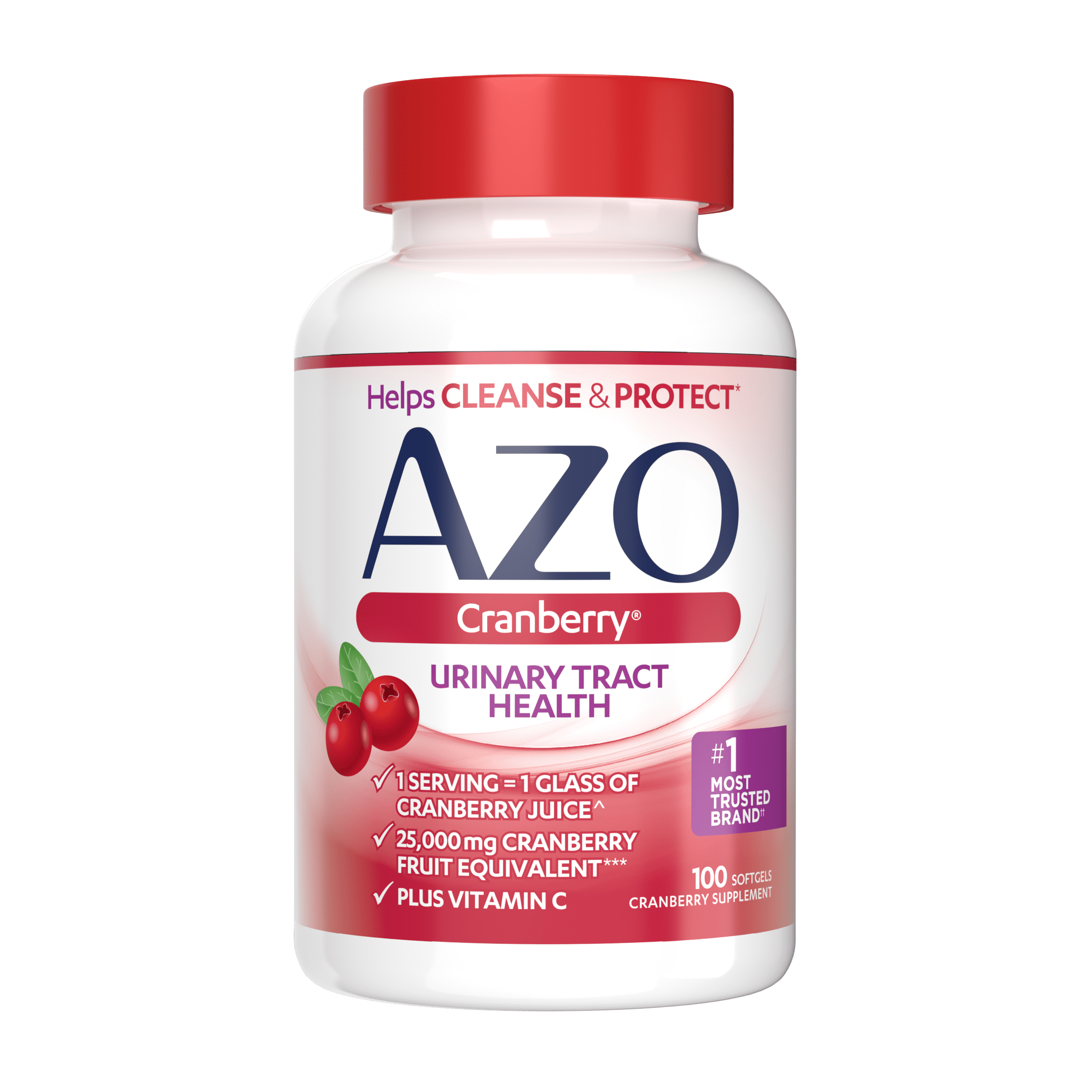 AZO Cranberry Urinary Tract Health Dietary Supplement, Sugar Free, 100 ...