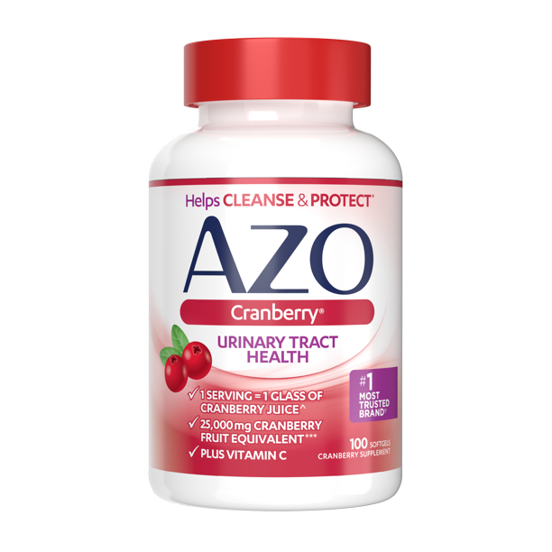 AZO Cranberry Urinary Tract Health Dietary Supplement, Sugar Free, 100 ...