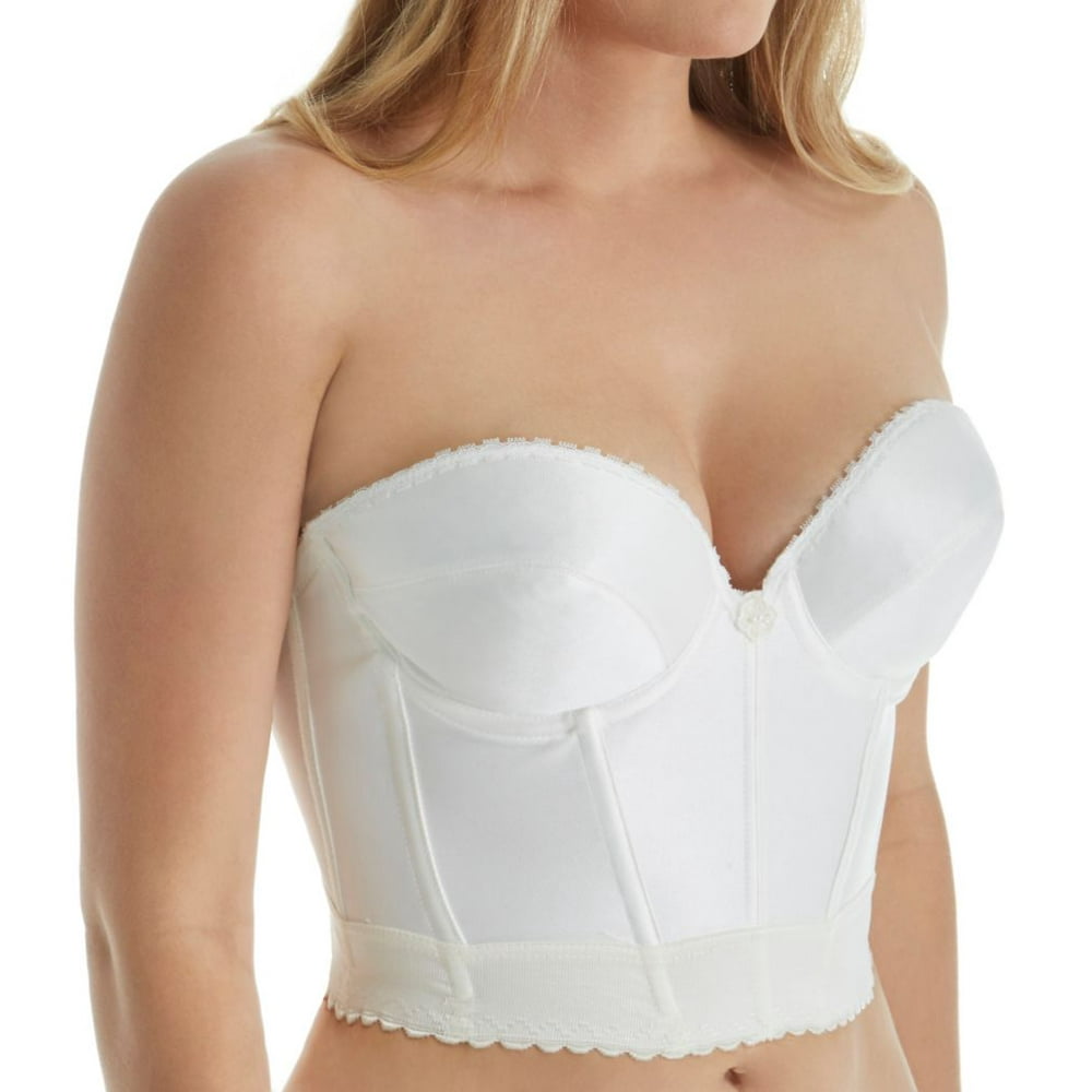 Carnival Womens Carnival 203 Satin Low Plunge Longline Bustier Bra