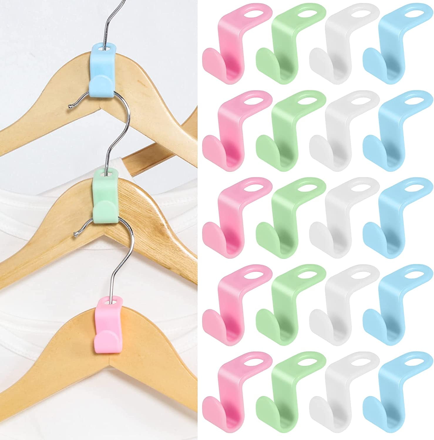 Clothes Hanger Connector Hooks 40PCS Space Saving Hanger Extender ...