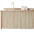 Beige Faded Stripes Cabinet Curtains 32" W x 55" L, Vintage Abstract ...