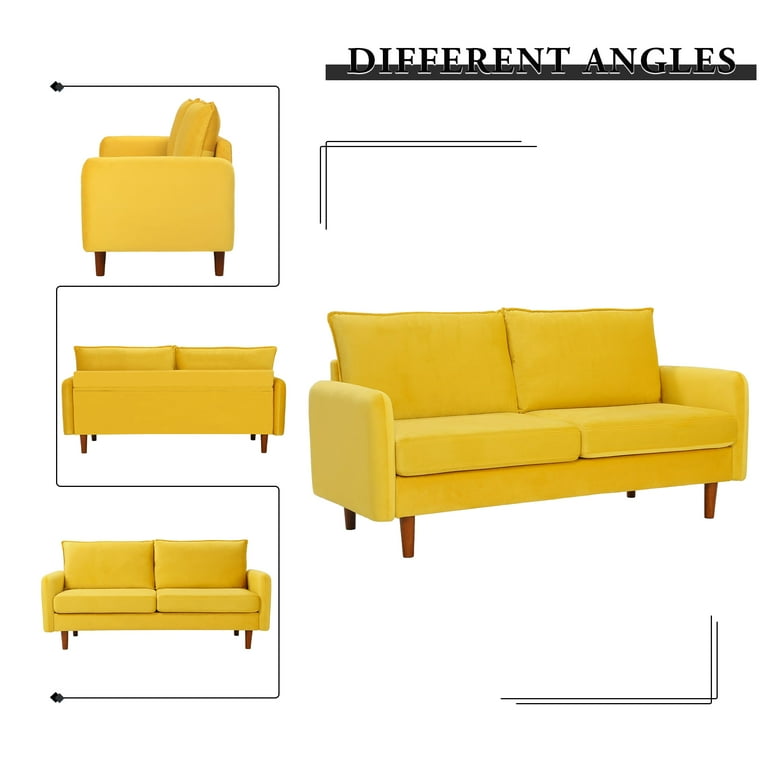 Kowilk Velvet Loveseat Sofa, 69'' Mid Century Modern Small Kowilk Velvet Loveseat Sofa, 69'' Mid Century Modern Small