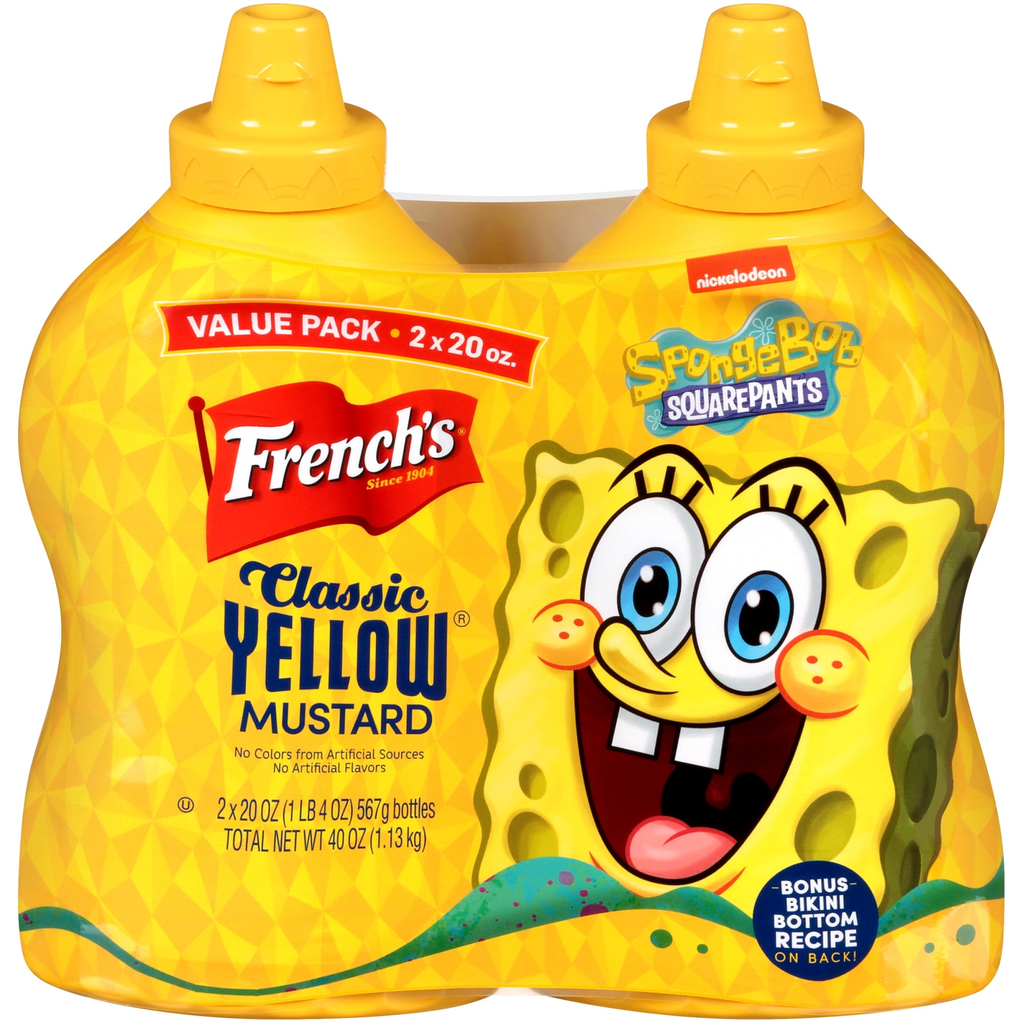 French's 100% Natural Classic Yellow Mustard Twinpack, 40 oz - Walmart.com