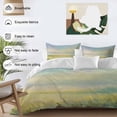 Abstract Oil Painting Duvet Cover Set Twin Size, Green Yellow Gradient ...