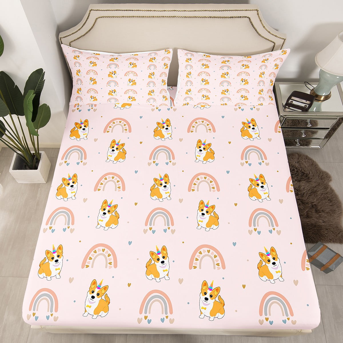 Click here for Erosebridal Cute Dog Fitted Sheet Full  Pet Animal... prices