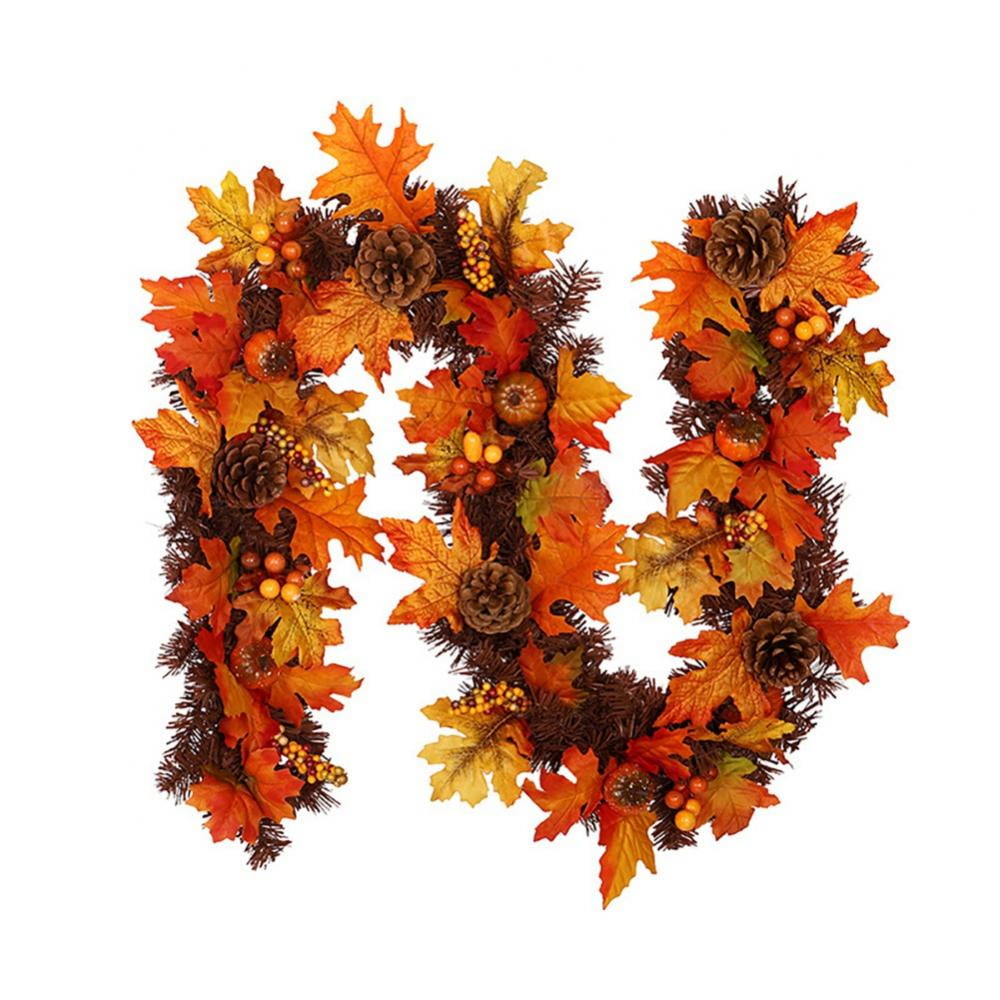 2 Pack Fall Garland Maple Leaf, Hanging Garland Artificial Autumn ...