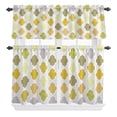 Boho Yellow Geometric Medieval Curtain Tier and Valance Set 3 Piece ...