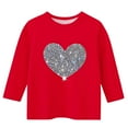 HAOTAGS Girls Heart Print 3/4 Sleeve Top, Fashionable Round Neck ...