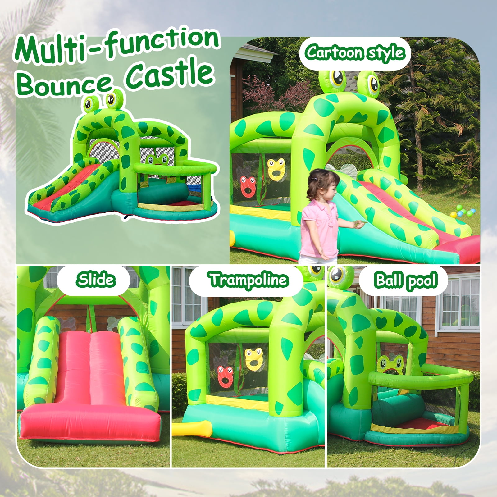 Kids Inflatable Water Slides Bounce House, Playground Home Use Kids ...