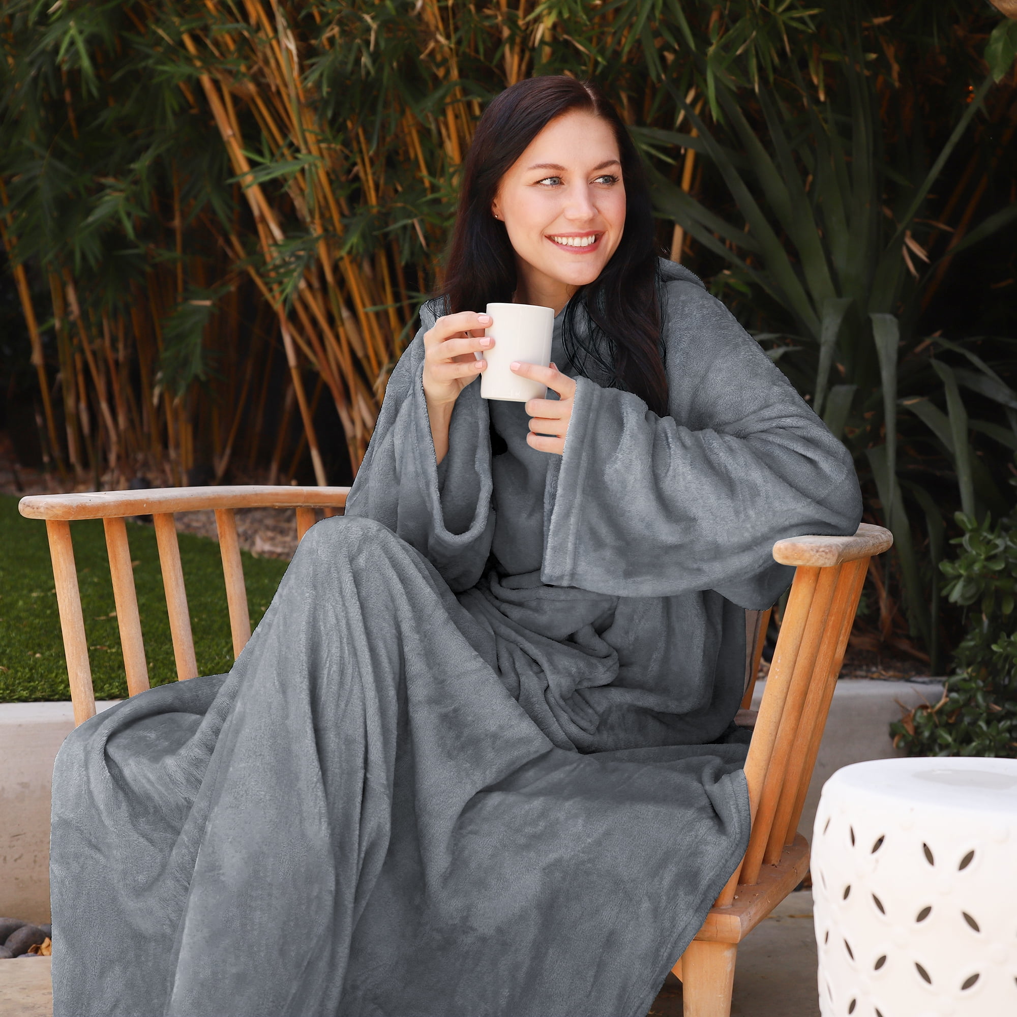 Buy Wearable Blanket Adult with Sleeves Arms,Soft Cozy Plush Fleece ...