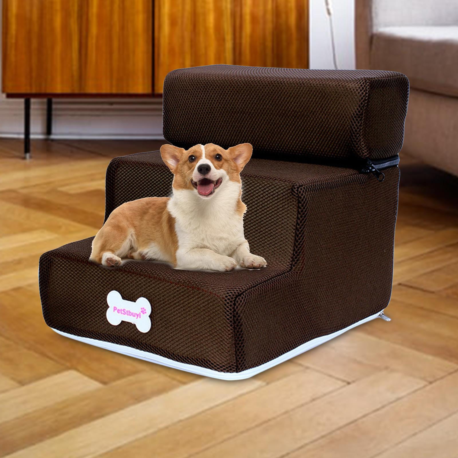 Dog Stairs Steps, Pet Stairs Steps for High Beds, 3 Layer Pet Storage ...
