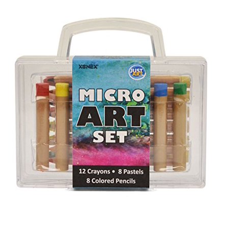 Xonex Micro Art Set, Stores 12 Micro Crayones, 8 Micro Colored Pencils ...