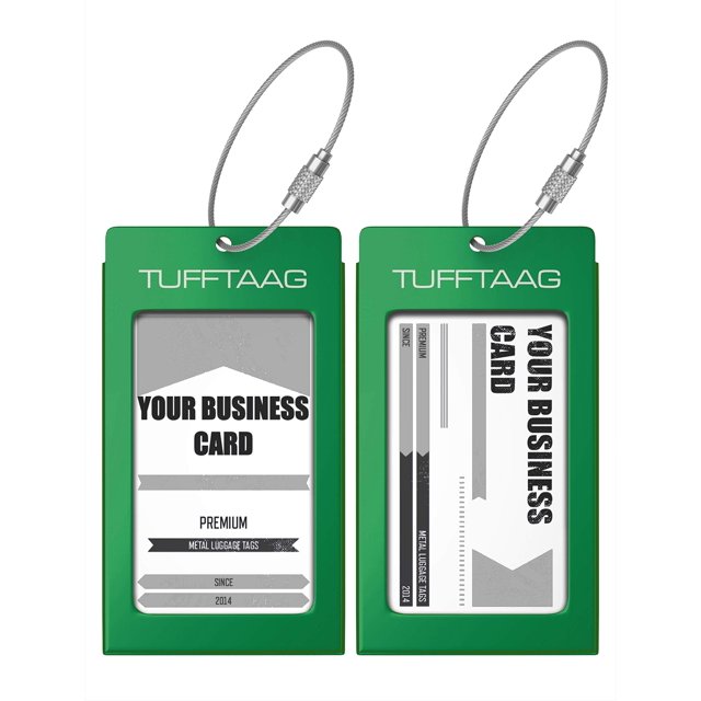 Luggage Tags Business Card Holder TUFFTAAG Travel ID Bag Tag in Many ...